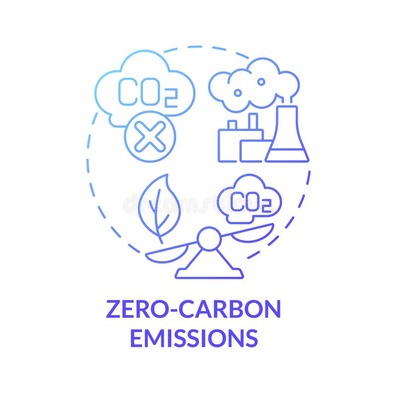 Zero-carbon Emissions Blue Gradient Concept Icon Stock Vector ... Zero-carbon Emissions Blue Gradient Concept Icon Stock Vector ...