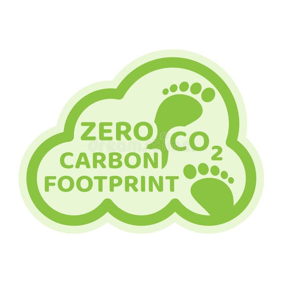 Zero Carbon Footprint Label Stock Vector - Illustration of emissions ...