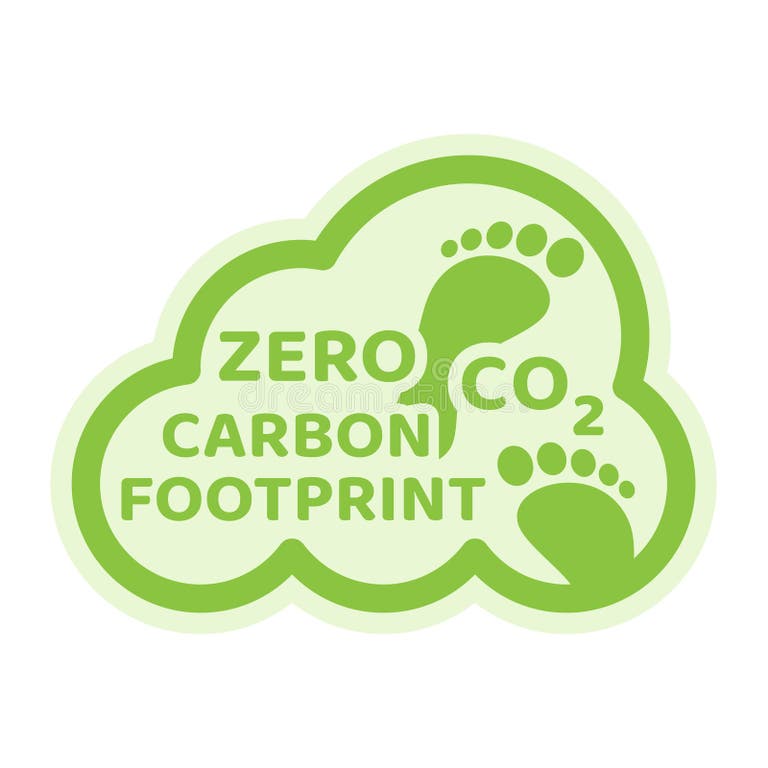 Zero Carbon Footprint Label Stock Vector - Illustration of emissions ...