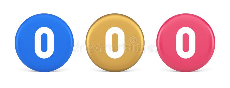 Zero Character Number Button Digital Sign for Math Counting Cyberspace ...