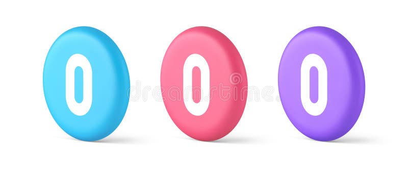 Zero Character Number Button Digital Sign for Math Counting Cyberspace ...