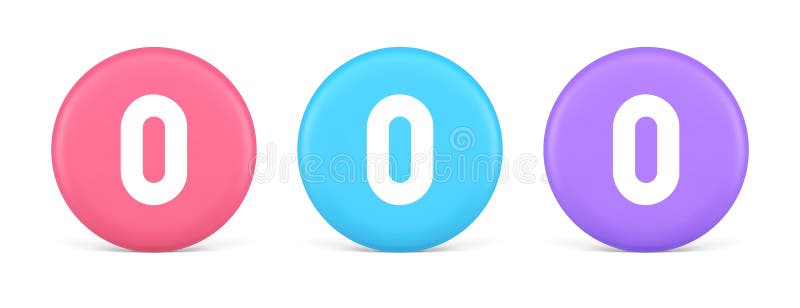 Zero Character Number Button Digital Sign for Math Counting Cyberspace ...