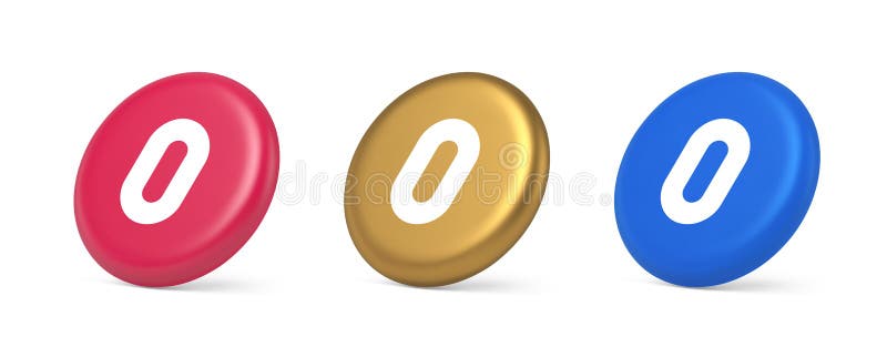 Zero Character Number Button Digital Sign for Math Counting Cyberspace ...