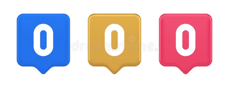 Zero Character Number Button Digital Sign for Math Counting Cyberspace ...