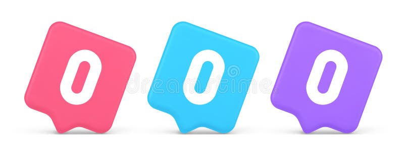 Zero Character Number Button Digital Sign for Math Counting Cyberspace ...