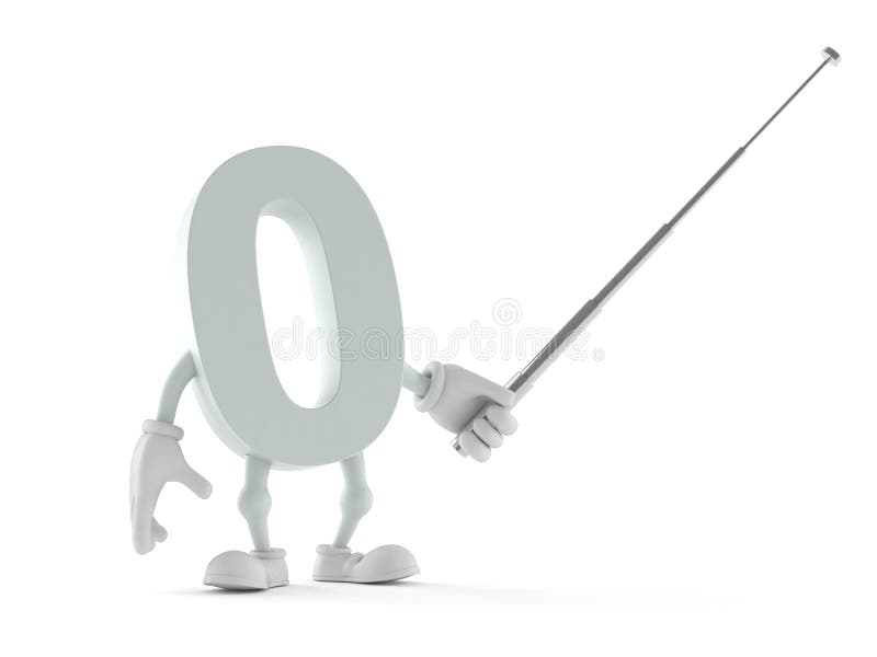 Zero Character with Visual Pointer Stock Illustration - Illustration of ...