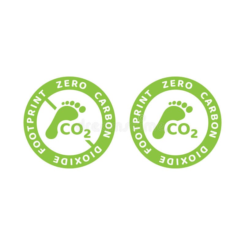 Zero CO2 Footprint Vector Sticker Stock Vector - Illustration of ...