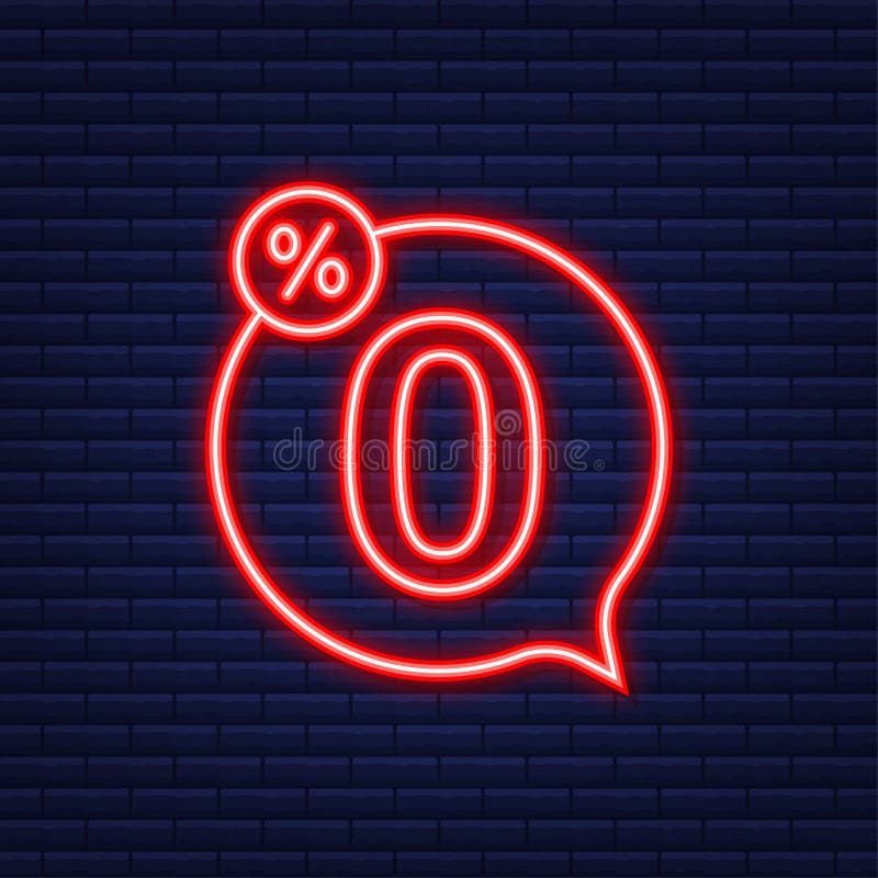 Zero Commission. Design Element. Neon Style. Special Offer Badge ...