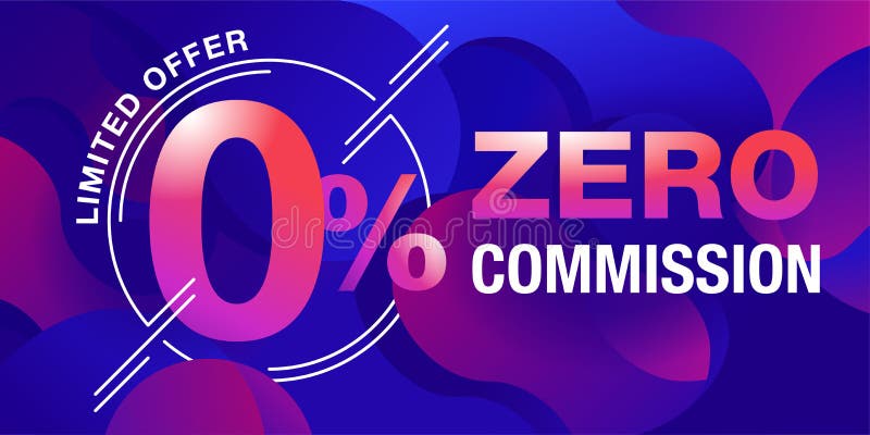 Zero Commission Interest Free Banner Stock Vector - Illustration of ...