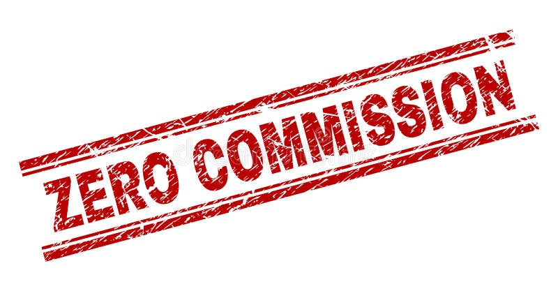 Scratched Textured ZERO COMMISSION Stamp Seal Stock Vector ...