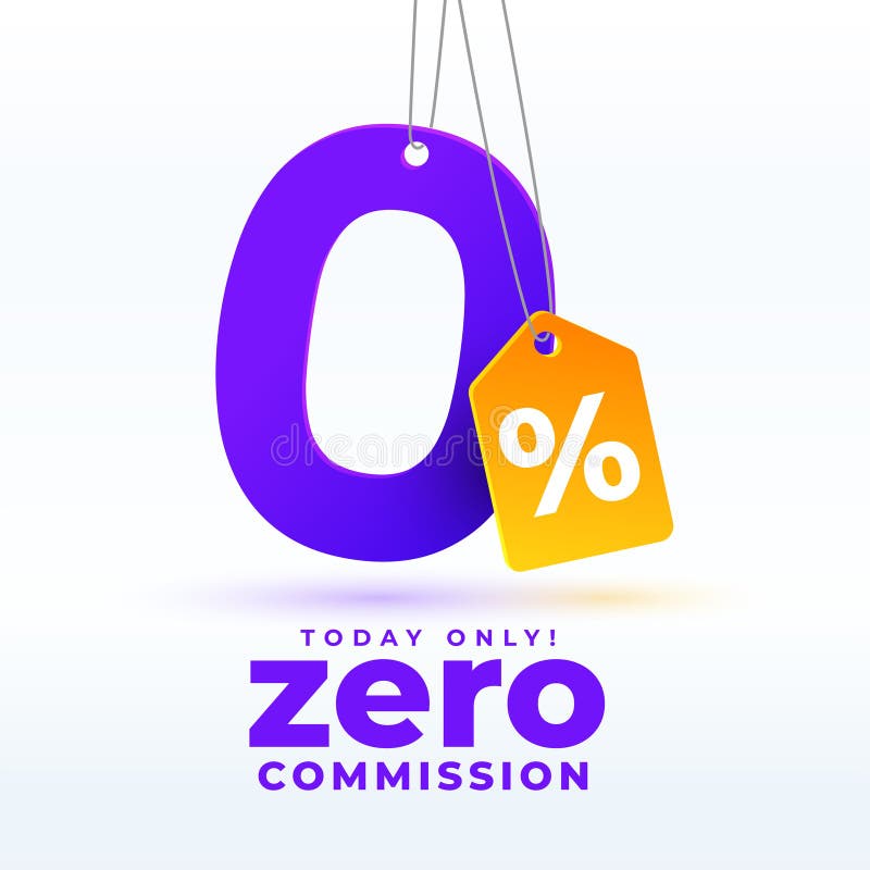 Zero Commission or Service Fees Off Tag Template Design Stock Vector ...