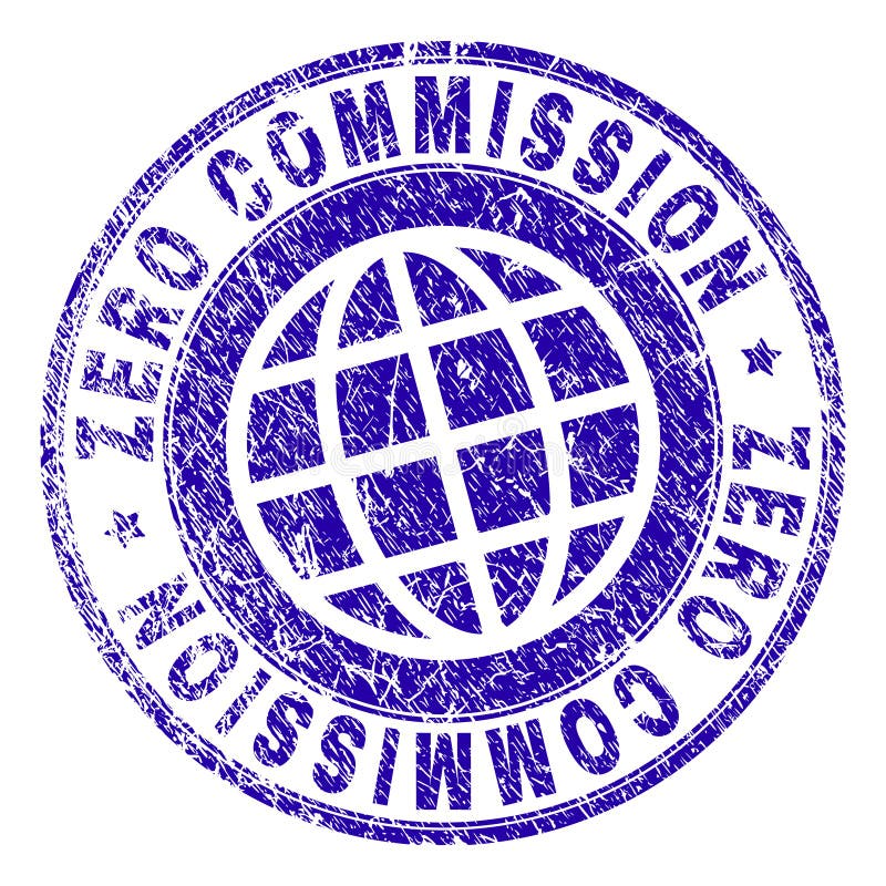 Grunge Textured ZERO COMMISSION Stamp Seal Stock Vector - Illustration ...