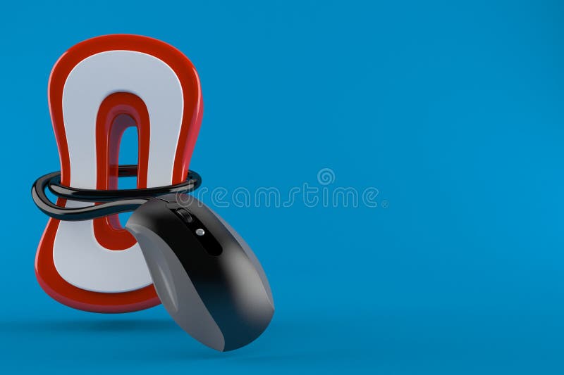 Zero with Computer Mouse Isolated on White Background Stock ...