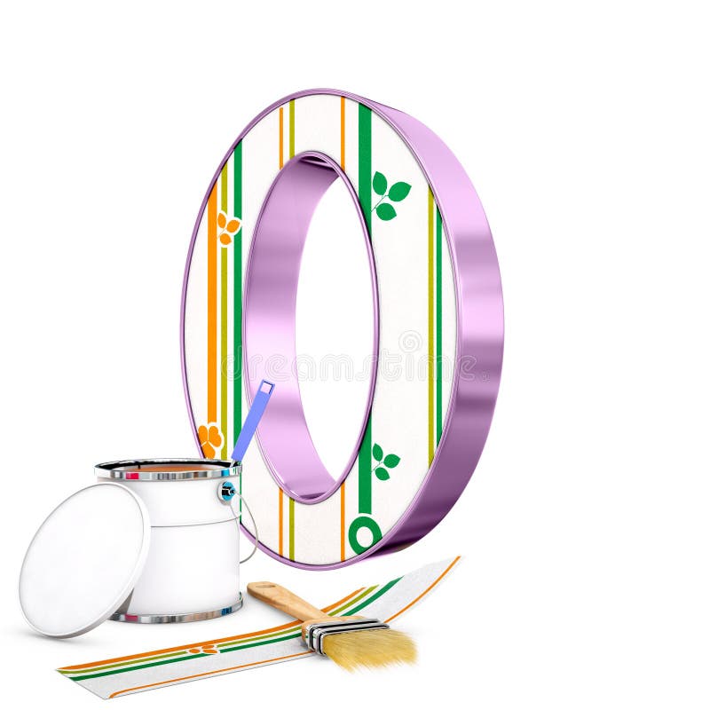 `zero` Decorated Number with Renovation Tools Stock Illustration ...