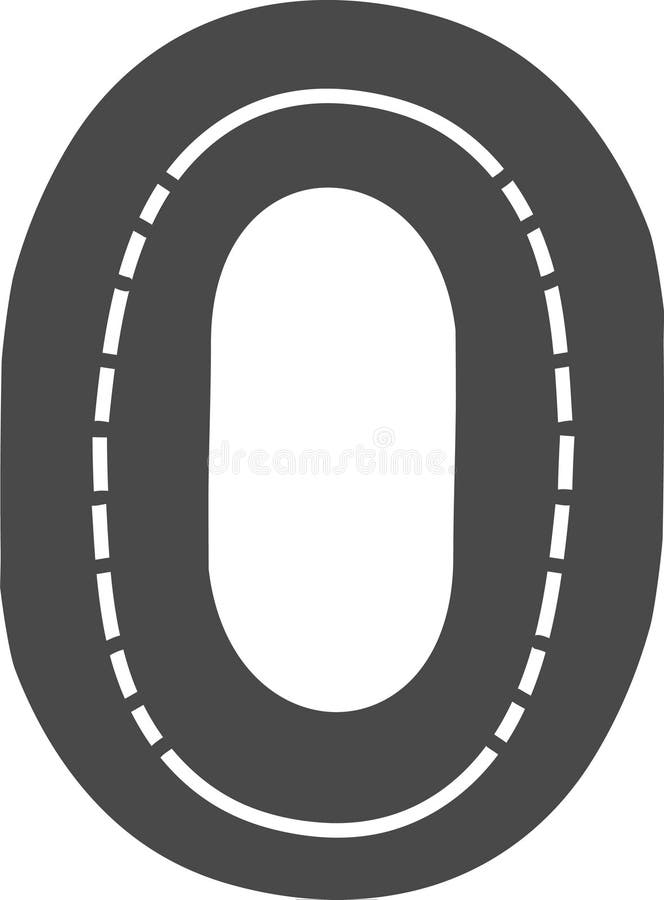 Zero Digit Road Alphabet Kids Stock Illustration - Illustration of ...