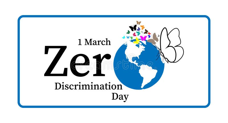Zero Discrimination Day Banner Design 1 March Vector Illustration Stock ...
