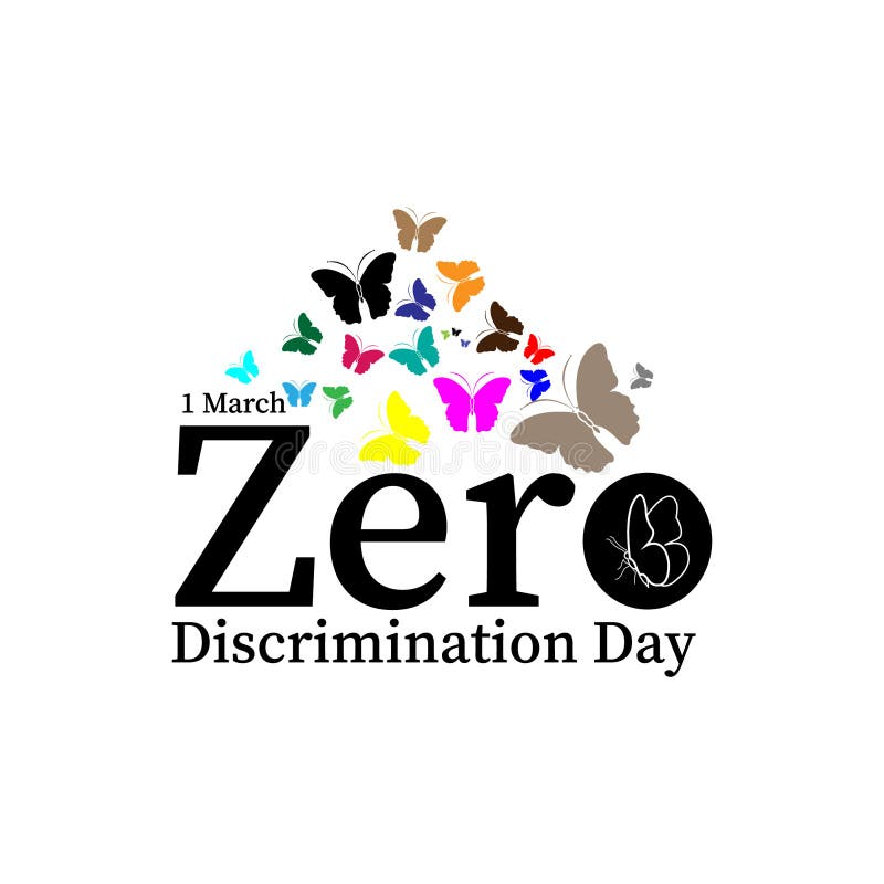 Zero Discrimination Day Banner Design 1 March Vector Illustration Stock ...