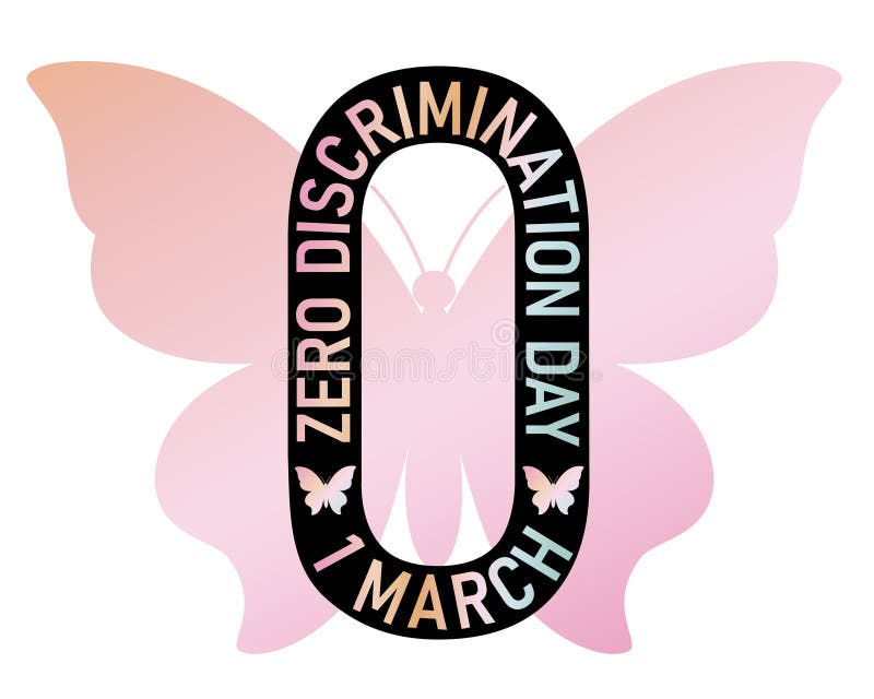 Zero Discrimination Day Poster with Butterfly and Text Vector ...