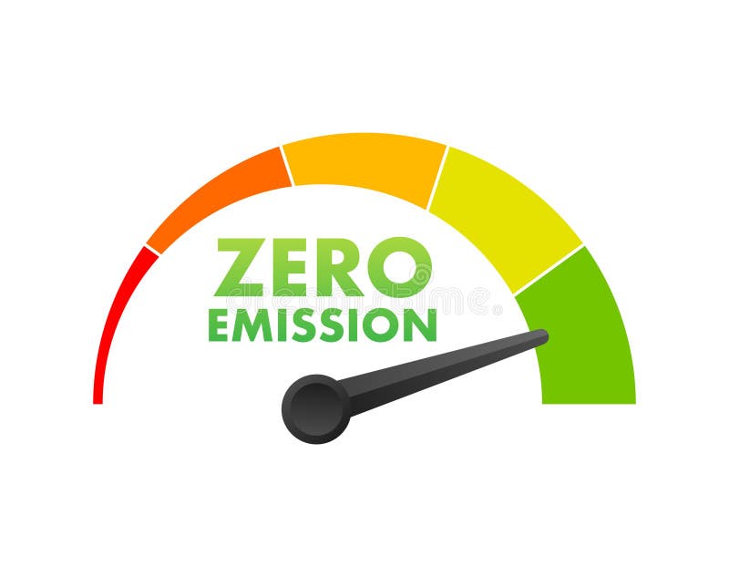Zero Emission Co2 Level Meter, Measuring Scale. Zero Emission Co2 ...