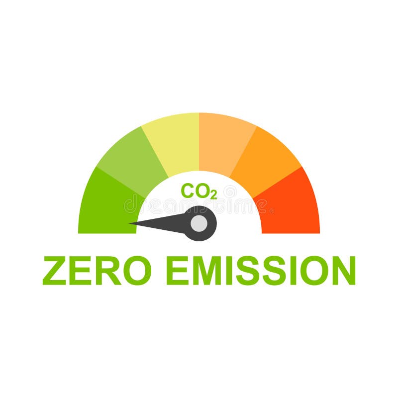 Zero Emission Co2 Speedometer Icon. Vector Stock Vector - Illustration ...