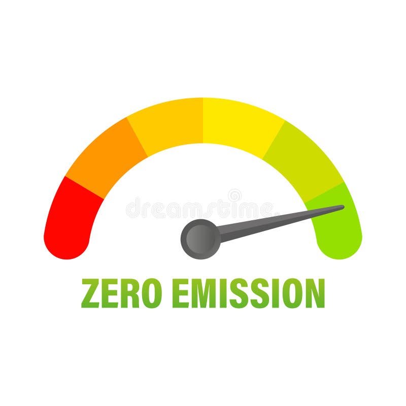 Zero Emission Gauge Indicator. Green Energy Sustainability. Eco ...