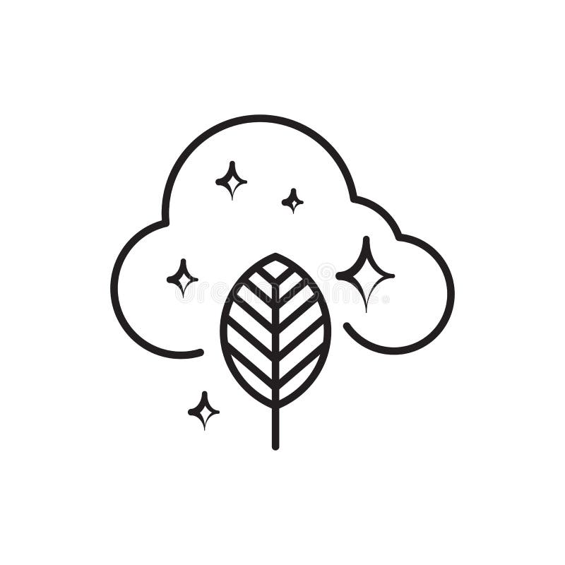 Zero Emission Thin Line Icon, Plant with Cloud. Sustainability Concept ...