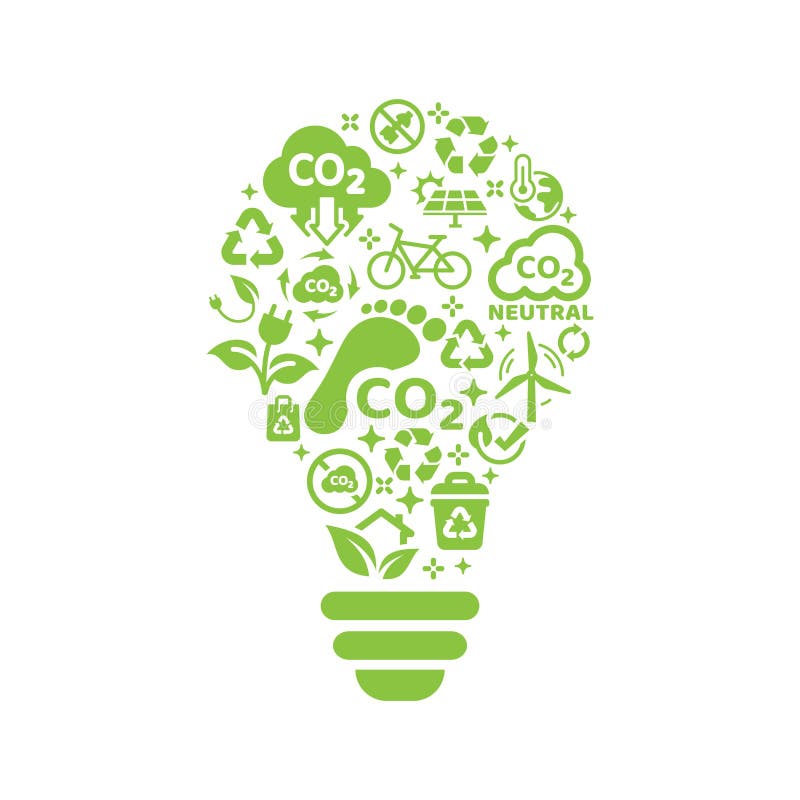Zero Emissions, Carbon Footprint Vector Template Stock Vector ...