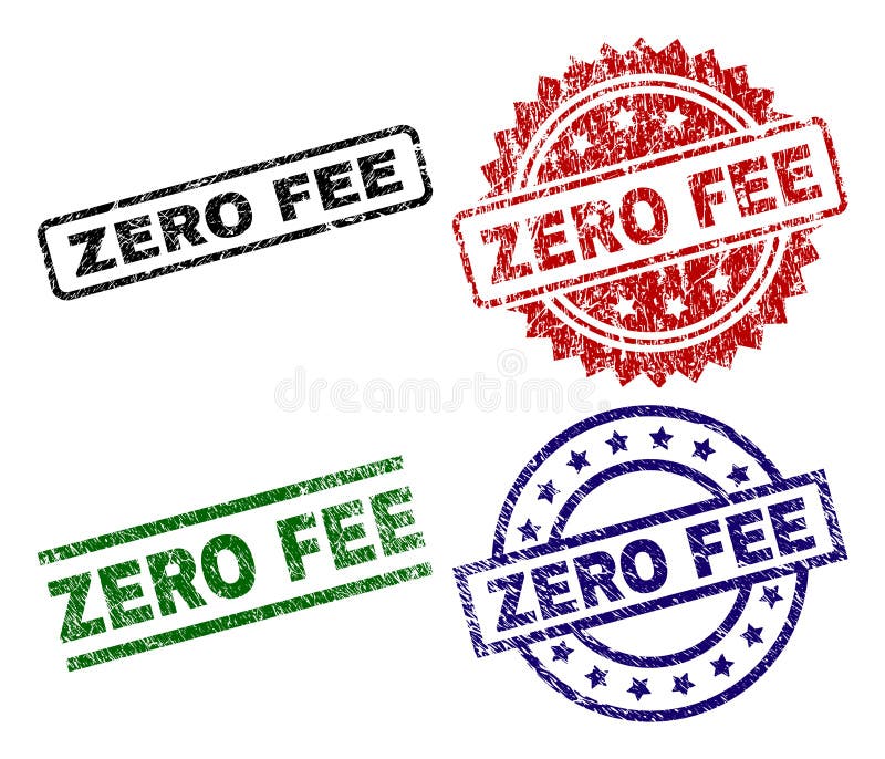 Grunge Textured ZERO FEE Seal Stamps Stock Vector - Illustration of ...