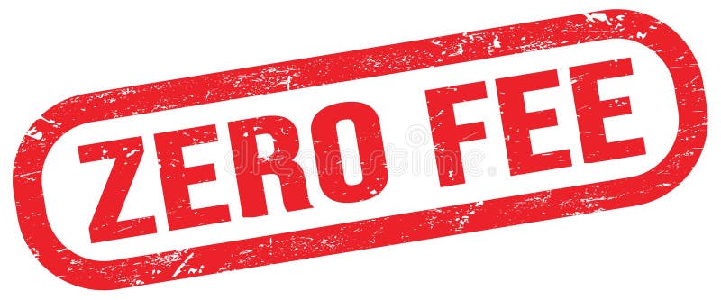 ZERO FEE, Text Written on Red Stamp Sign Stock Illustration ...