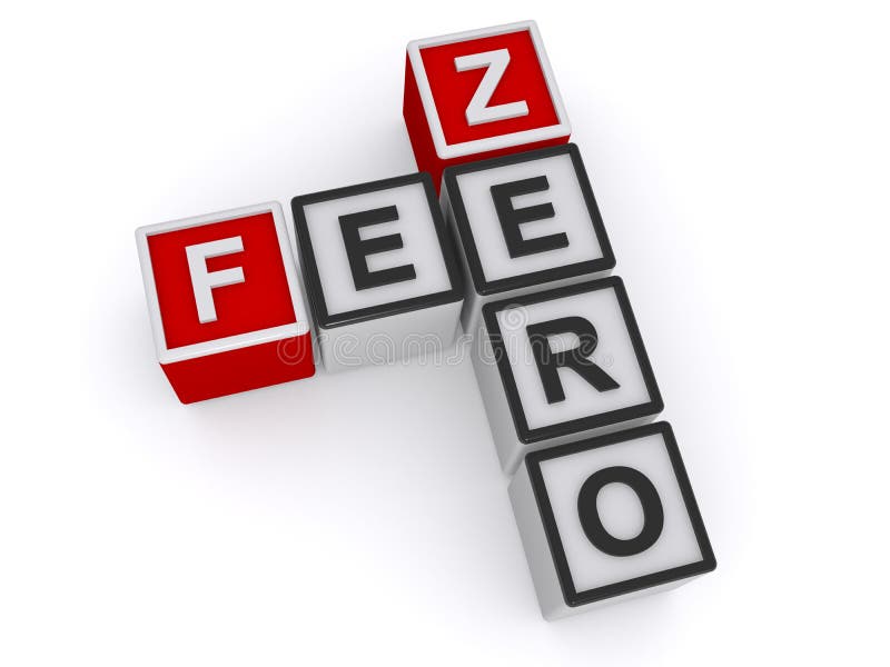 Zero fee word blocks stock illustration. Illustration of sticker ...