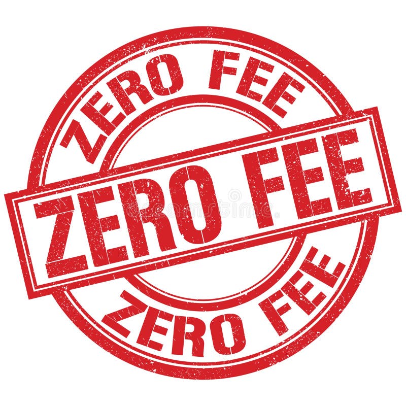 ZERO FEE Written Word on Red Stamp Sign Stock Illustration ...