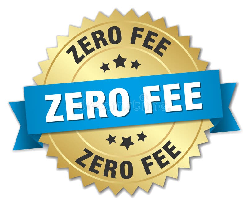 Zero fee stock vector. Illustration of zero, emblem - 120122588