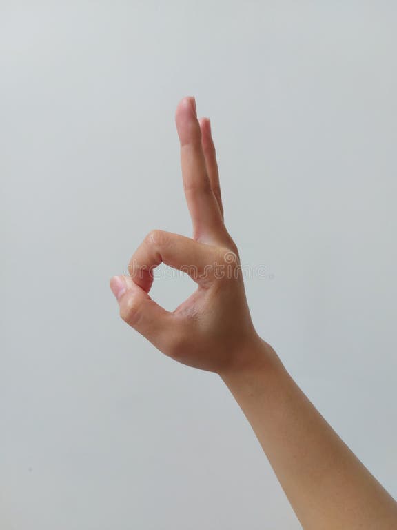 Female Asian Hand Gesture Zero on White Background Stock Image - Image ...
