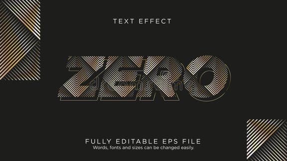 Zero Gold Pattern Text Effect Font Type Stock Illustration ...