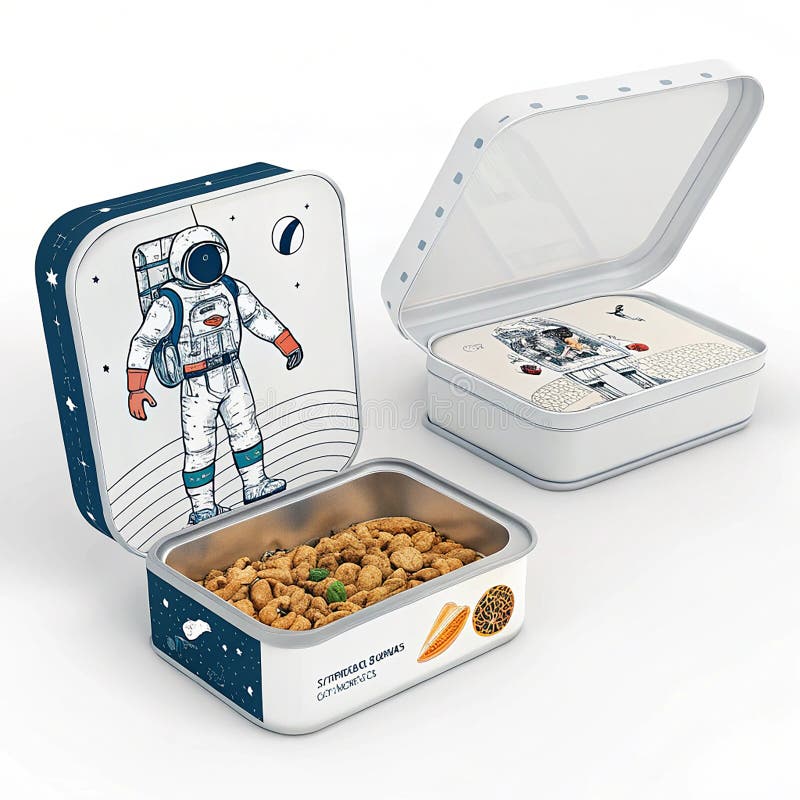 Zero Gravity Astronaut Food Packaging Concept Stock Illustration ...