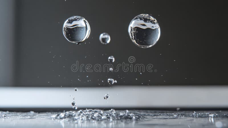 Zero Gravity Fluid Dynamics Experiment with Water Droplets Stock ...