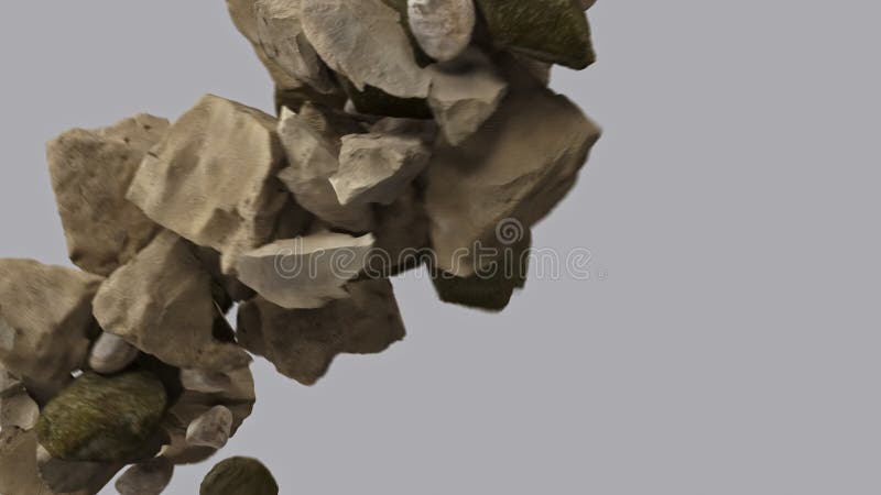Zero Gravity Rocks and Boulders Collide with Each Other. Stock Footage ...