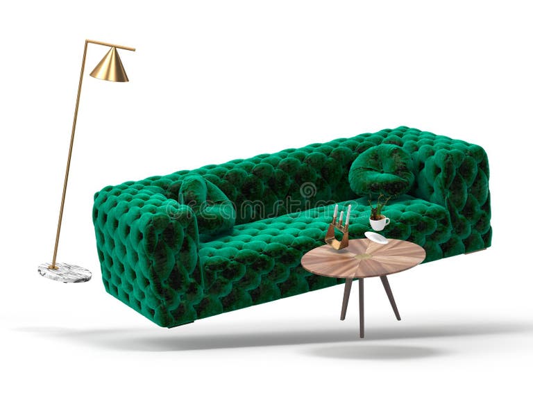 Zero Gravity White Interior Living Room 3 D Illustration Stock ...