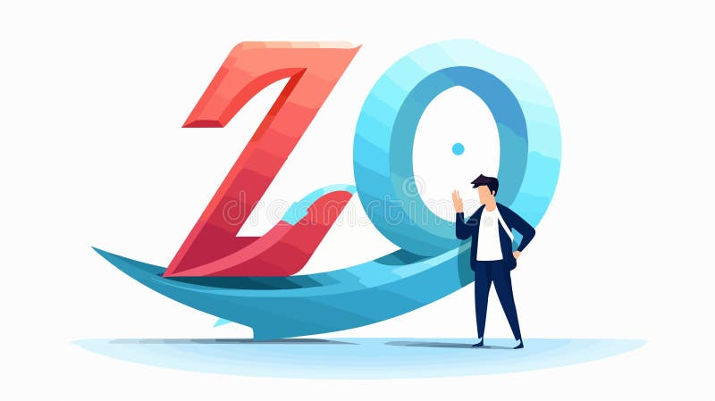 Zero Human and Arrow Sign stock illustration. Illustration of stylized ...