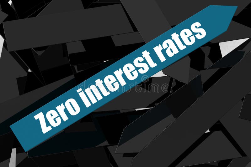 Zero Interest Rates Word on the Blue Arrow Stock Illustration ...