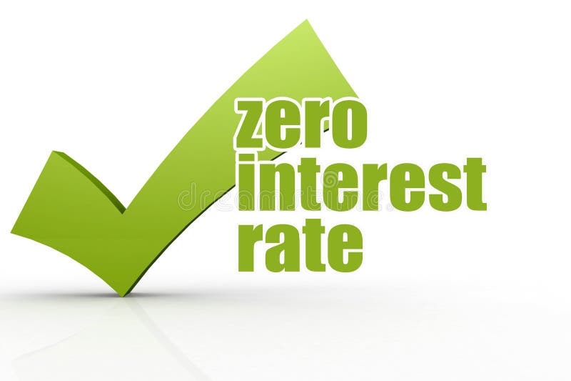 Zero Interest Rates Word with Green Checkmark Stock Illustration ...