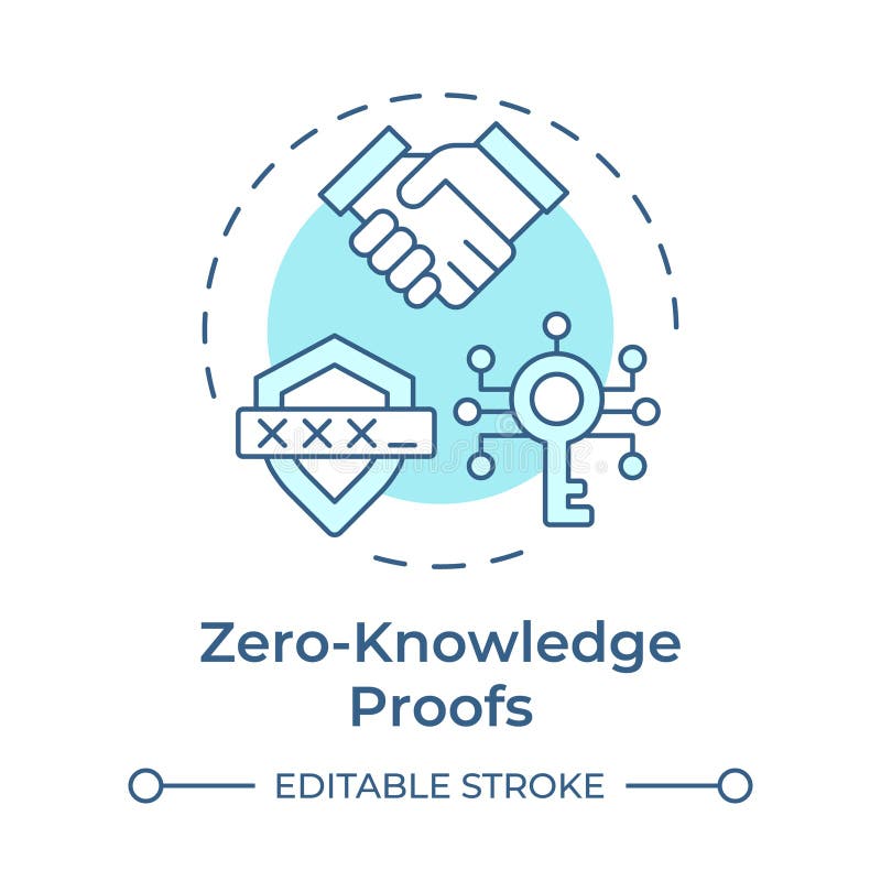 Zero-knowledge Proofs Soft Blue Concept Icon Stock Vector ...