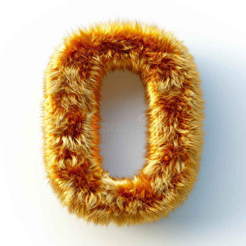 Zero Magic: Furry Elegance on a White Canvas. Stock Illustration ...