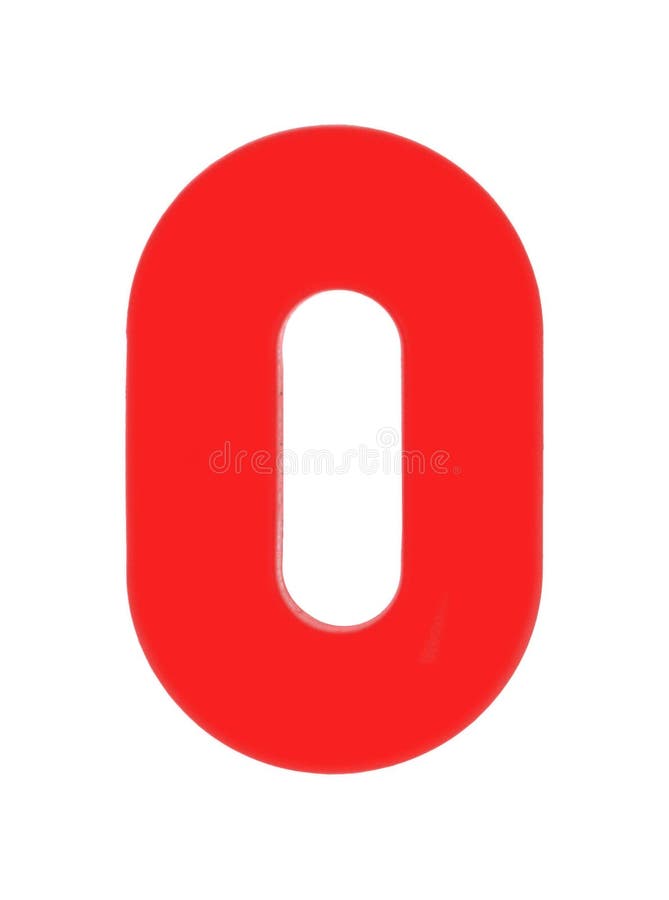 0 Zero Magnetic Letter with Clipping Path Stock Photo - Image of ...