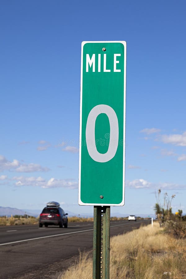 Zero Mile Road Sign stock image. Image of green, guidepost - 40732509