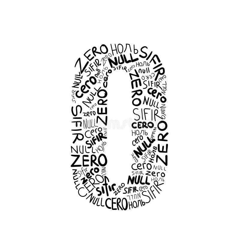 Four - Multilingual Hand Drawn Number Illustration Stock Illustration ...