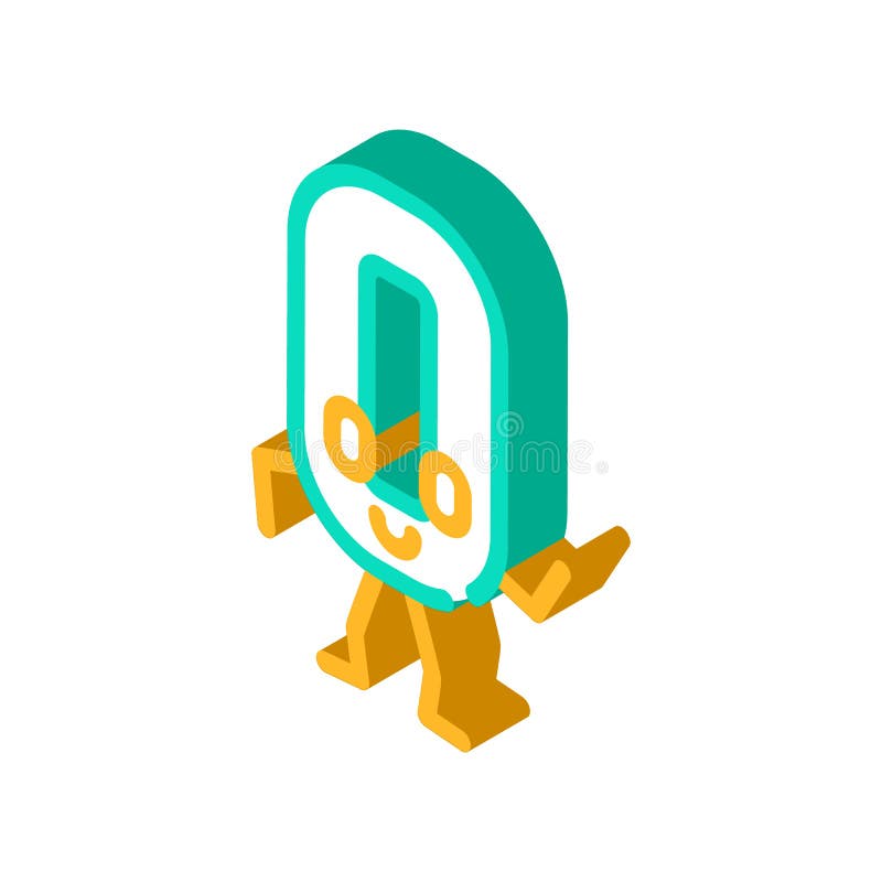 Zero Number Character Isometric Icon Vector Illustration Stock Vector ...