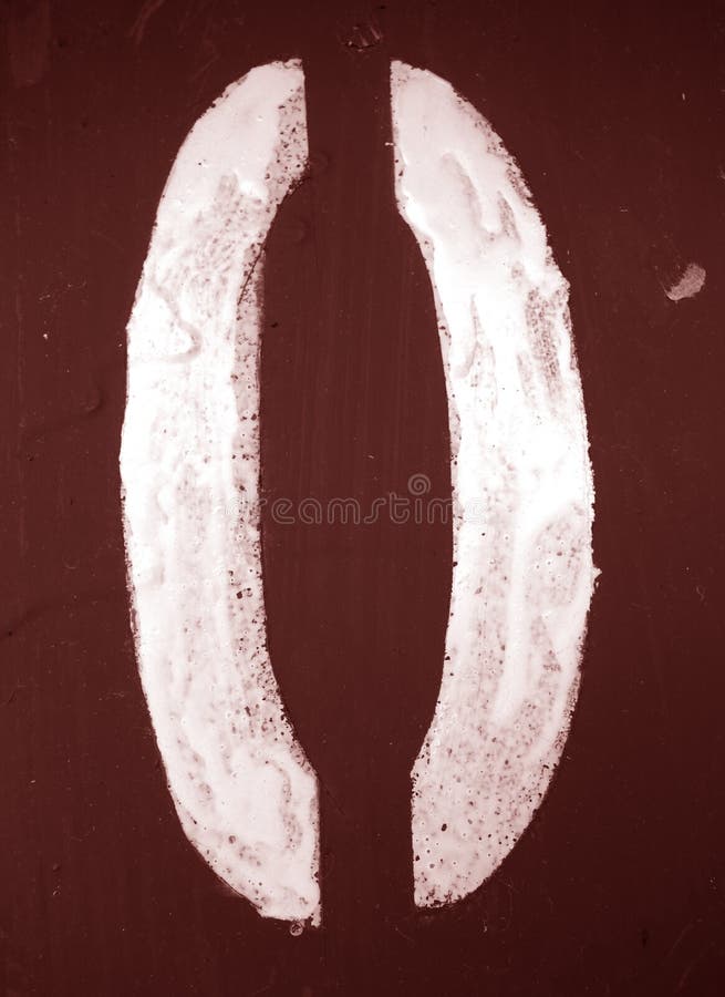 Zero Number in Stencil on Grungy Brown Wall Stock Image - Image of ...