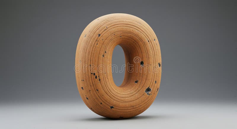 Realistic Wooden Grain Number Zero 3D Render on Dark Background Stock ...