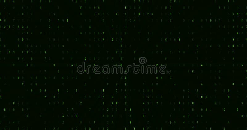 Zero and One Green Binary Digital Code, Computer Generated Seamless Loop Abstract Motion ...
